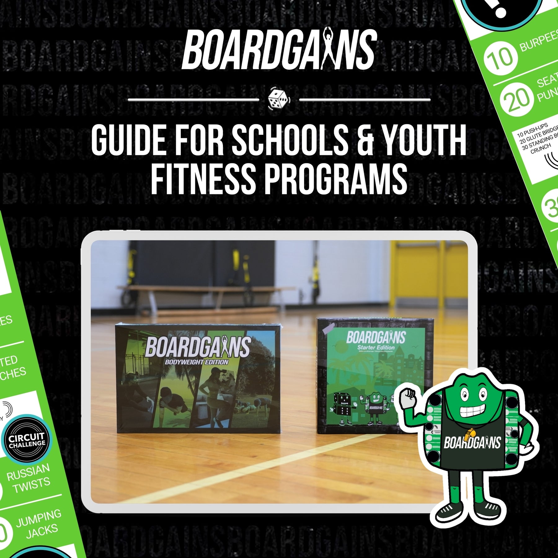 Boardgains Fitness Board Games - Fun Fitness - Bodyweight Workout